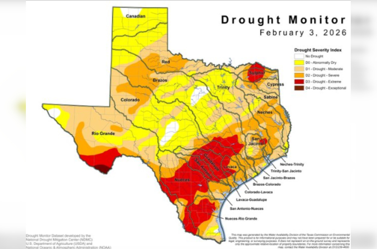 Texas Drought Eases Slightly; Abnormally Dry Area Falls to 28%