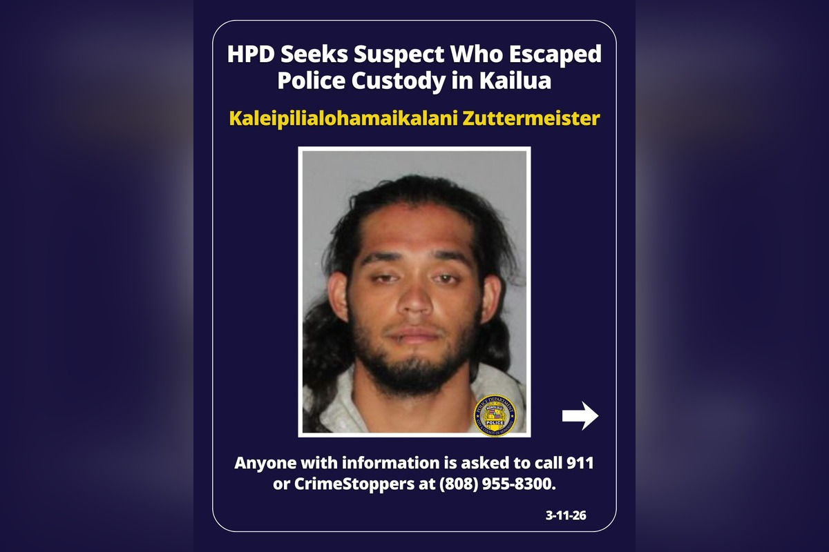 Kailua Man Sought After Escaping Police Custody Near Hospital