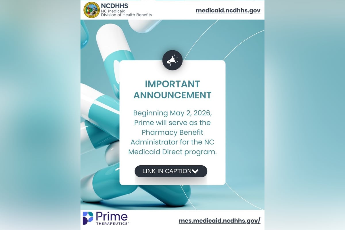 Prime Therapeutics To Run NC Medicaid Pharmacy Benefits
