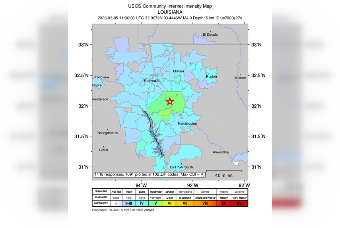 Edgefield Earthquake Rattles Northwest Louisiana