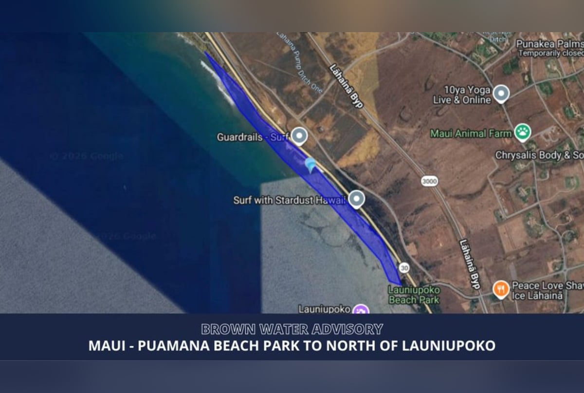 Maui Brown Water Advisory From Puamana To Launiupoko