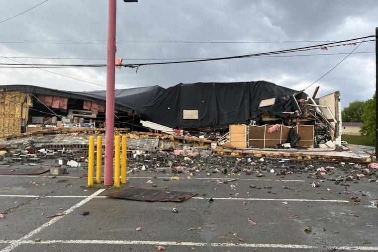 New Tazewell Lumber Building Crumples After Fierce Storm Knocks Out