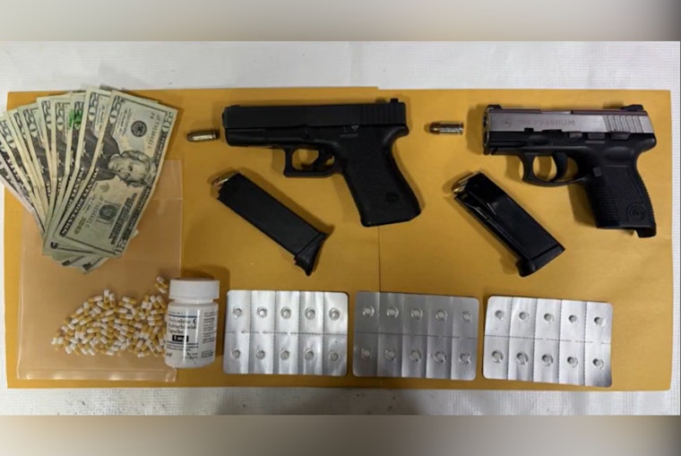 Sacramento police seize gun and about 100 oxycodone pills