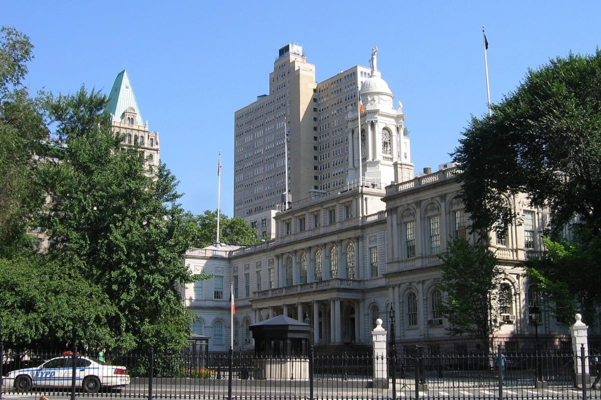 LoBaido Plants Giant Middle Finger Outside NYC City Hall