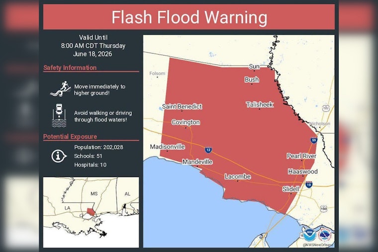 Flash Flood Warning St. Tammany Parish Until 8 AM