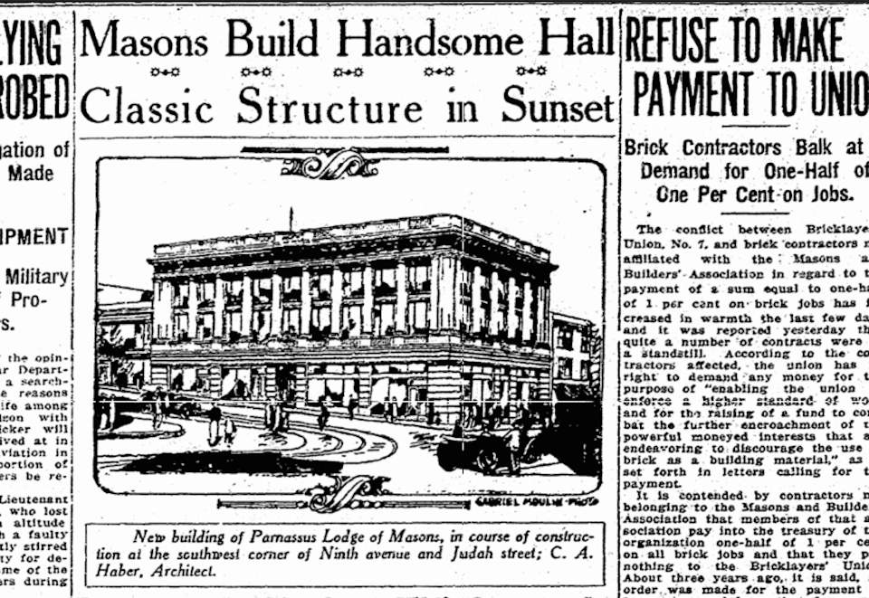 Parnassus Masonic Temple: The Inner Sunset's 'Handsome Hall'
