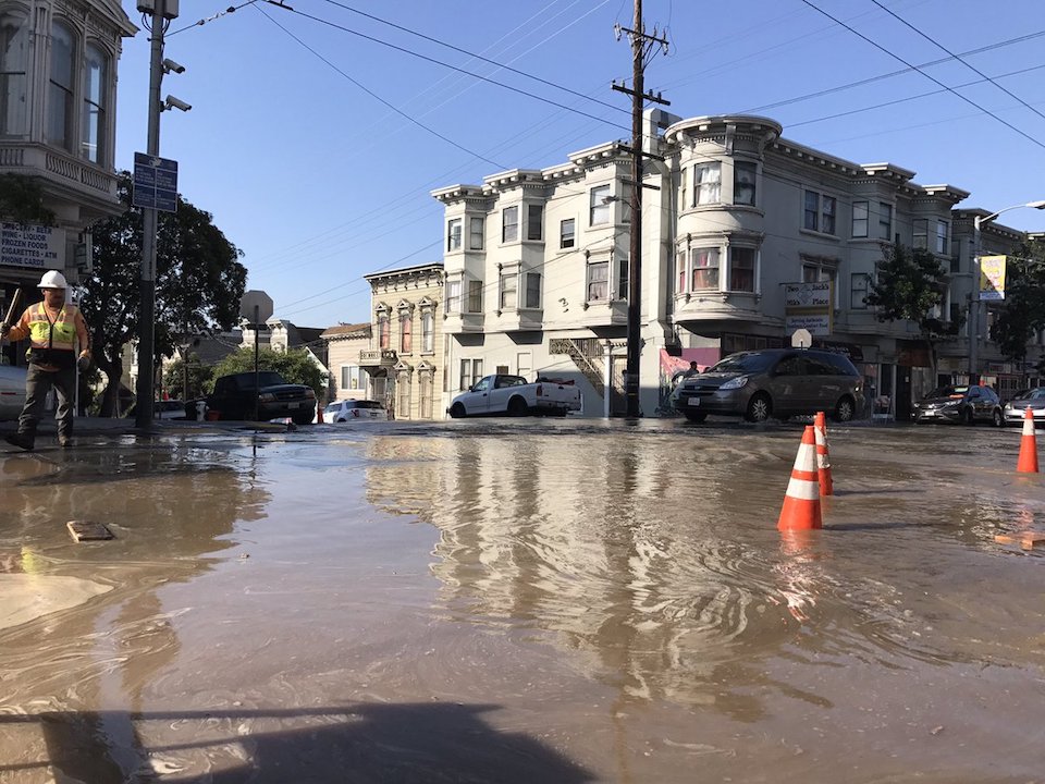 Haight & Webster Briefly Flooded After Crew Strikes Water Main