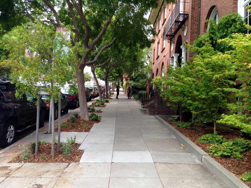 Permeable Sidewalk Installed On Page Street